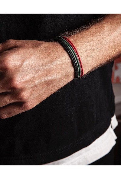 Kalın Ip Siyah,kırımızı,yeşil Ayarlanabilir 3 Adet Bileklik
