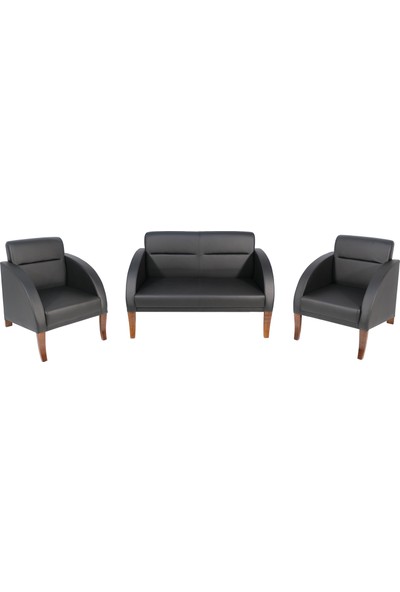 Büro Trend Klasik Siyah Takım (Iki Tekli - Bir Ikili) Oturma Takımı Büro Trend Klasik Siyah Takım (Iki Tekli - Bir Ikili) Oturma Takımı