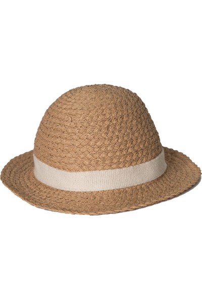 Beyaz Bant Detaylı Kadın Hasır Şapka