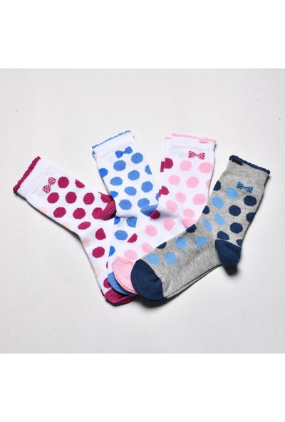 Lateks 12'li Puantiyeli Kız Çocuk Soket Çorabı - Karışık