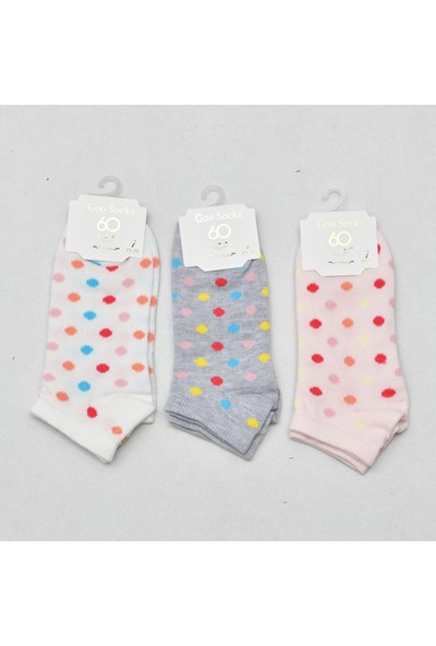Lateks 12'li Puantiyeli Kız Çocuk Patik Çorabı - Karışık