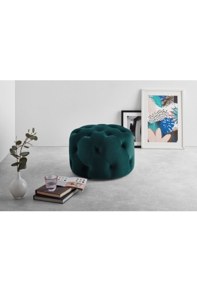 Alda Gelsin 60 cm Kapitoneli Yuvarlak Puf Alda Gelsin 60 cm Kapitoneli Yuvarlak Puf