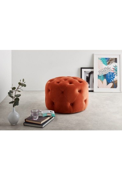 Alda Gelsin 70 cm Kapitoneli Yuvarlak Puf