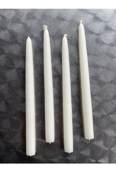 Gizemli Home 4 Lü Beyaz Şamdan Mumu