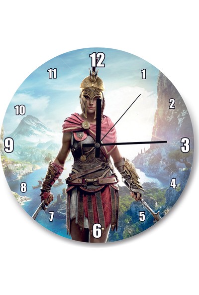 Cakatablo Assassins Creed Kadın Suikastçi Nehir ve Dağlar Duvar Saati Cakatablo Assassins Creed Kadın Suikastçi Nehir ve Dağlar Duvar Saati