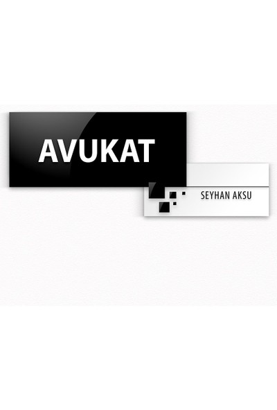 BK Kişiye Özel Avukat Duvar & Kapı Isimliği (Model 8)