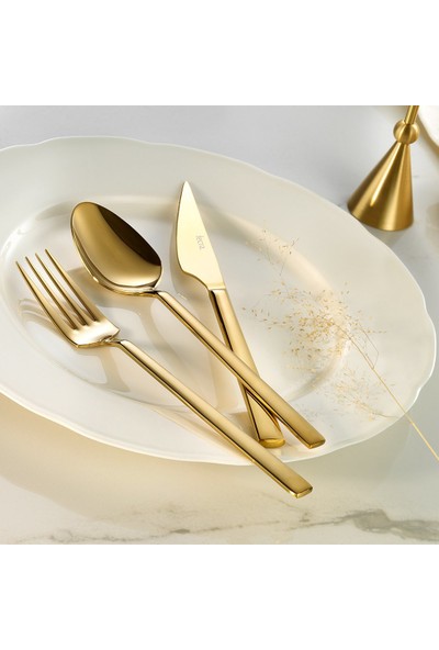 Fecra Doğa 18 Parça Gold Çatal Kaşık Bıçak Seti