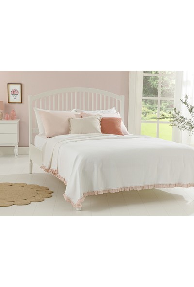 English Home Petit Fleurs Fırfırlı Kopanakili King Size Pike 220X240 cm Beyaz English Home Petit Fleurs Fırfırlı Kopanakili King Size Pike 220X240 cm Beyaz