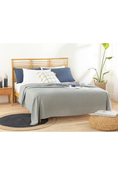 English Home Trios Ipliği Boyalı Çift Kişilik Pike 200X220 Lacivert