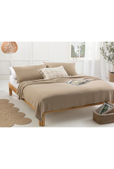 English Home Cool Stripe Soft Touch Tek Kişilik Pike Seti 150X220 cm Bej English Home Cool Stripe Soft Touch Tek Kişilik Pike Seti 150X220 cm Bej