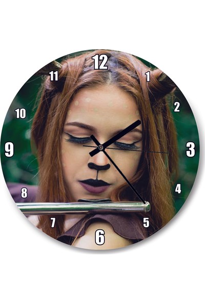 Cakatablo Flüt Çalan Kız Duvar Saati Cakatablo Flüt Çalan Kız Duvar Saati