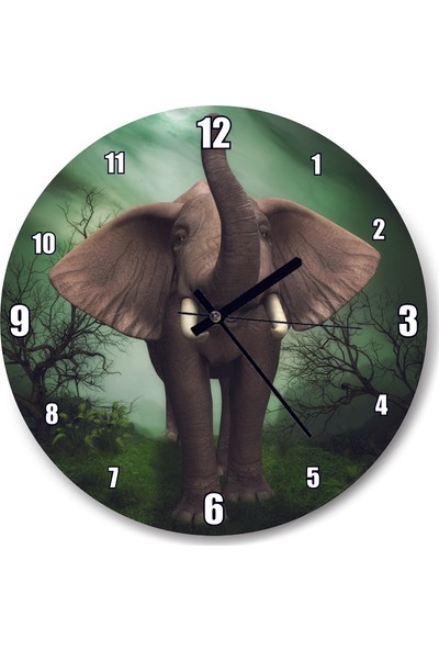 Cakatablo Fil Tavşan Orman Fantezi Duvar Saati