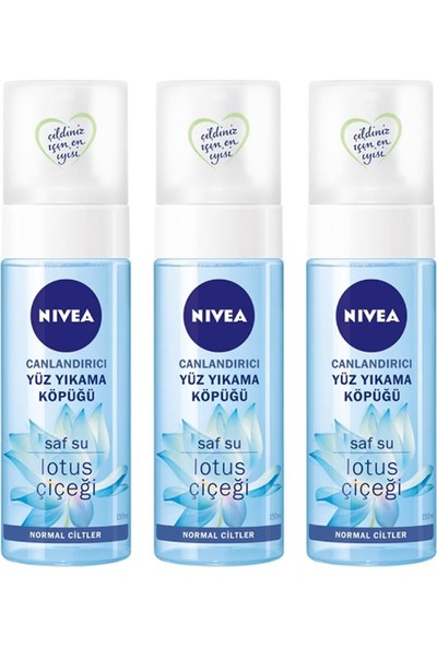 Nivea Canlandırıcı Yüz Yıkama Köpüğü Normal Cilt 150 ml 3 Adet Nivea Canlandırıcı Yüz Yıkama Köpüğü Normal Cilt 150 ml 3 Adet