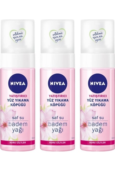 Nivea Yatıştırıcı Yüz Yıkama Köpüğü Normal/kuru Cilt 150 ml 3 Adet Nivea Yatıştırıcı Yüz Yıkama Köpüğü Normal/kuru Cilt 150 ml 3 Adet