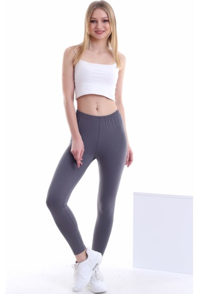 Self Clothing Kadın Koyu Gri Penye Kumaş Tayt Yüksek Bel SLF1290 Self Clothing Kadın Koyu Gri Penye Kumaş Tayt Yüksek Bel SLF1290