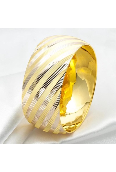 Bilezikci 3 Cm. Enli 14 Ayar Mega Altın Bilezik 19 Gr.