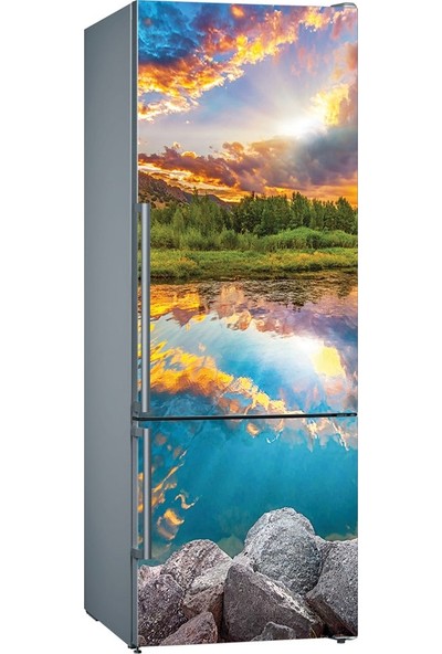 Hediyeci Dükkanım Gökyüzü Deniz Manzaralı Buzdolabı Giydirme