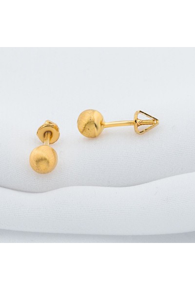 Bilezikci Vidalı 14 Ayar Top Altınlı Küpe