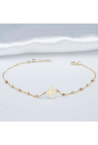 Bilezikci Kırlangıç 14 Ayar Top Altınlı Bileklik