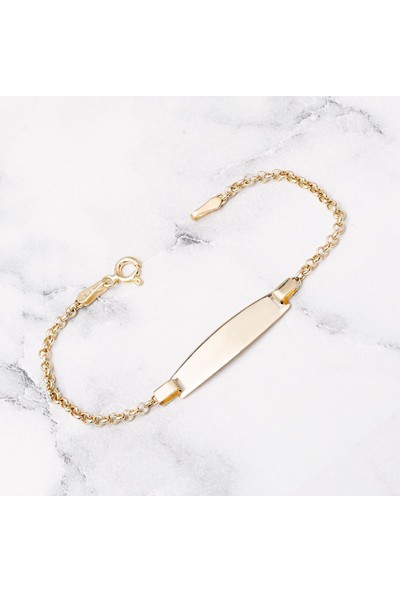 Bilezikci Hediyelik Isimlik 14 Ayar Altın Bebek Künyesi