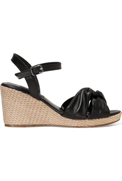 Nine West Carette 1fx Siyah Kadın Dolgu Topuklu Sandalet