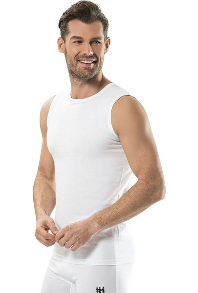 Jiber Erkek 2'li Sıfır Yaka Sıfır Kol Pamuklu Atlet Jiber Erkek 2'li Sıfır Yaka Sıfır Kol Pamuklu Atlet