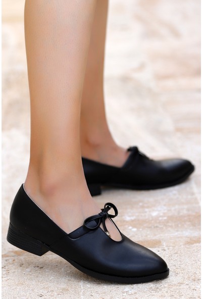 Ayakland 8328-101 Cilt Günlük Anatomik Kadın Günlük Babet Ayakkabı Siyah