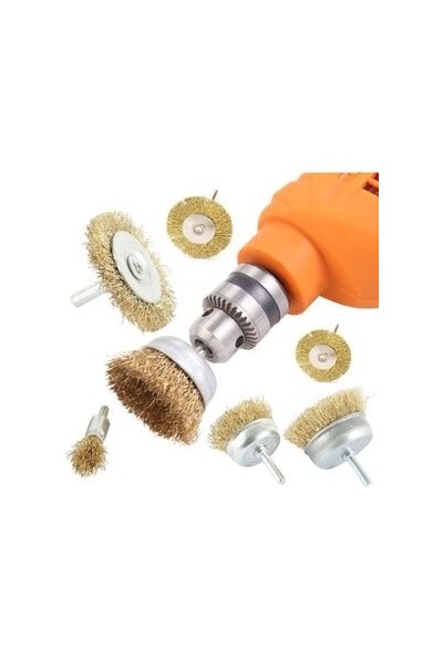 Emka 6 Parça Pimli Matkap Tel Fırça Seti (38MM+50MM+75MM+100MM) Dairesel +25MM KALEM+75MM Emka 6 Parça Pimli Matkap Tel Fırça Seti (38MM+50MM+75MM+100MM) Dairesel +25MM KALEM+75MM