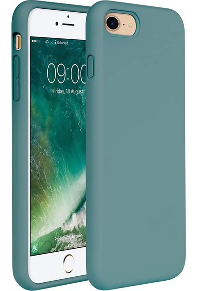 Apple iPhone 7 / 8 / Se 2020 Lansman Silikon Kılıf Haki Yeşil