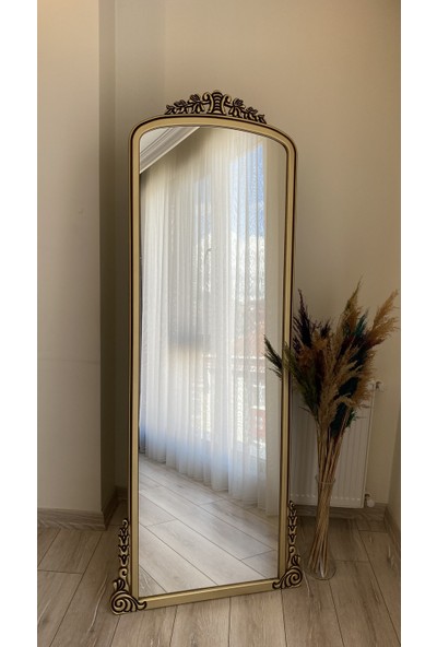 Ersan Dizayn Gold Ahşap Çerçeve Ayaklı Boy Aynası 70X180