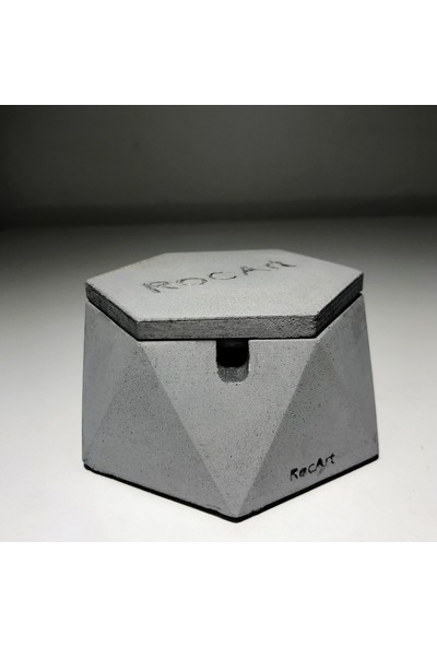 RocArt Home Beton Altıgen Kül Tablası (Gri)