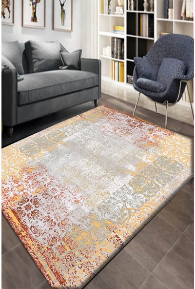 Osso Kırmızı Sarı Vintage Eskitme 3D Desenli Lastikli Halı Örtüsü Halı Kılıfı Osso Kırmızı Sarı Vintage Eskitme 3D Desenli Lastikli Halı Örtüsü Halı Kılıfı