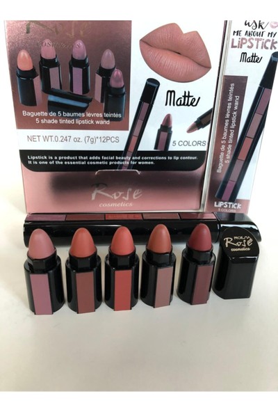 Rose 5'li Kalem Model Ruj Seti