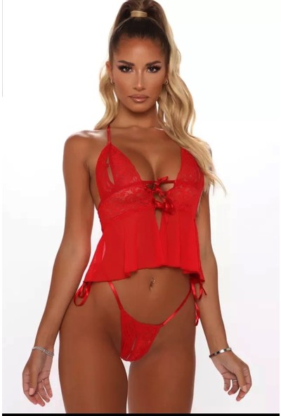Cindiy Fantezi Mini Baybdoll String Takım Cindiy Fantezi Mini Baybdoll String Takım