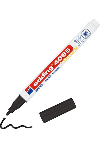 Edding 4085 Kara Tahta ve Cam Için Likit Sıvı Tebeşir Kalemi Siyah Edding 4085 Kara Tahta ve Cam Için Likit Sıvı Tebeşir Kalemi Siyah
