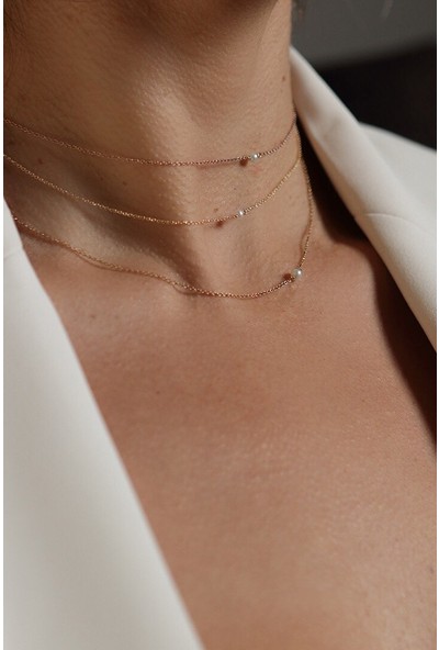 Moda Kulesi Altın Inci Kolye Moda Kolye