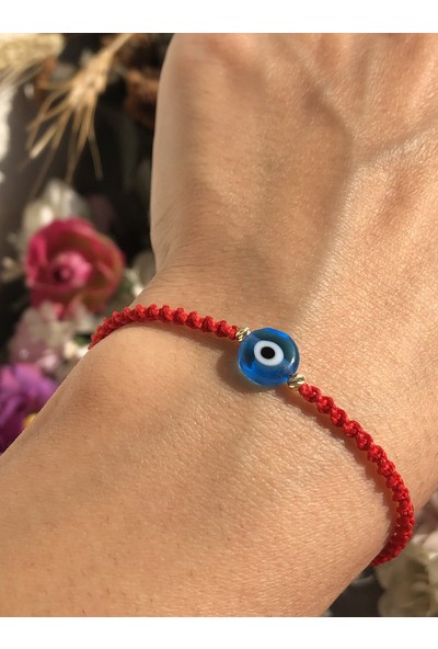 Moda Kulesi Altın Bileklik Nazar Boncuklu Ip Bileklik