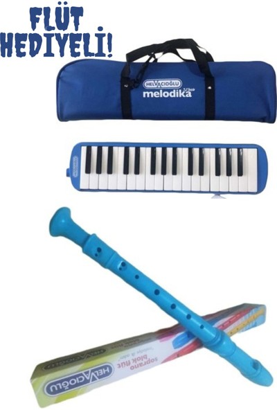 Helvacıoğlu Melodika Mavi 32 Tuşlu Melodika + 1 Adet Helvacıoğlu Mavi Flüt Hediyeli Helvacıoğlu Melodika Mavi 32 Tuşlu Melodika + 1 Adet Helvacıoğlu Mavi Flüt Hediyeli