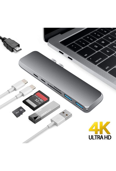 Orite MULTIFUNCTION-0003 Macbook Uyumlu 7 In 2 Type C To 4K HDMI Tv Ultra Hd 2type-C+2usb+Sd/tf Card Reader Adaptör Orite MULTIFUNCTION-0003 Macbook Uyumlu 7 In 2 Type C To 4K HDMI Tv Ultra Hd 2type-C+2usb+Sd/tf Card Reader Adaptör