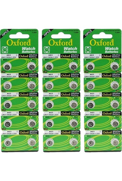 Markalonya Oxford Tianqu Ag3 LR41 384 L736 1.5V Alkaline Düğme Pil 30'lu Markalonya Oxford Tianqu Ag3 LR41 384 L736 1.5V Alkaline Düğme Pil 30'lu