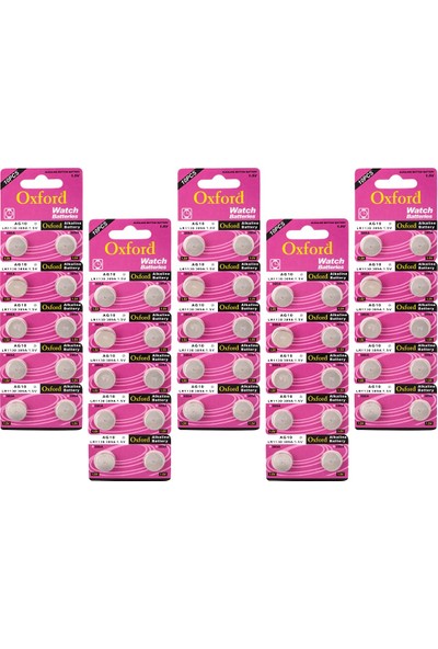 Markalonya Oxford Tianqu AG10 LR1130 389 SR1130 189 1.5V Alkaline Düğme Pil 50'li 5 Kart Markalonya Oxford Tianqu AG10 LR1130 389 SR1130 189 1.5V Alkaline Düğme Pil 50'li 5 Kart