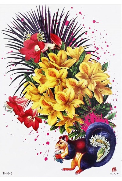 Takıştır Geçici Çiçekli Dövme Tattoo