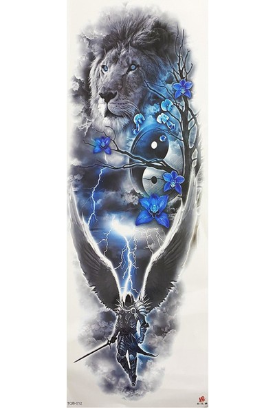 Takıştır Geçici Savaşçı ve Aslan Modelli Kol Dövme Tattoo Takıştır Geçici Savaşçı ve Aslan Modelli Kol Dövme Tattoo