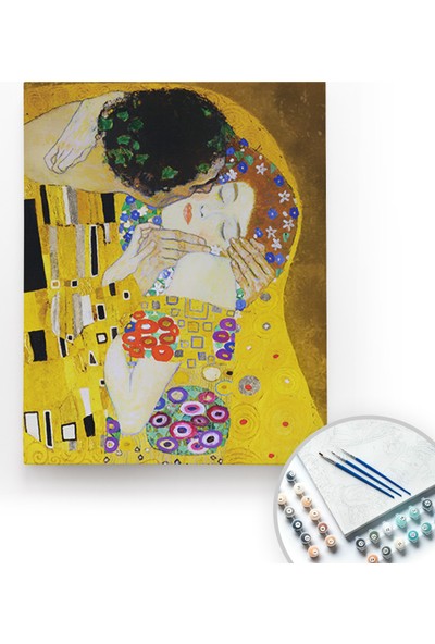 Bir Kutu Sanat Gustav Klimt, The Kiss Iı - Tuval Üzerine Sayılarla Boyama 40 x 50 cm Kasnaklı Bir Kutu Sanat Gustav Klimt, The Kiss Iı - Tuval Üzerine Sayılarla Boyama 40 x 50 cm Kasnaklı
