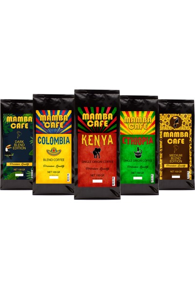 Mamba Cafe Filtre Kahve Efsane Deneme Paketi 5X100 gr