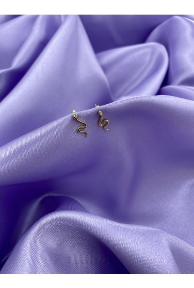 Amon Jewelry 925 Ayar Gümüş Yılan Serpente Küpe Tekli