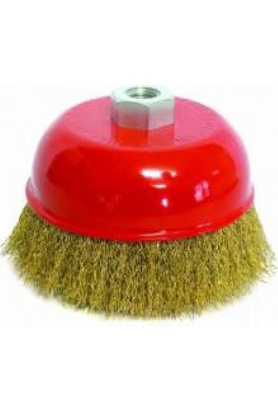 Gross AVM Sarı Saçaklı Çanak Tel Fırça 75MM