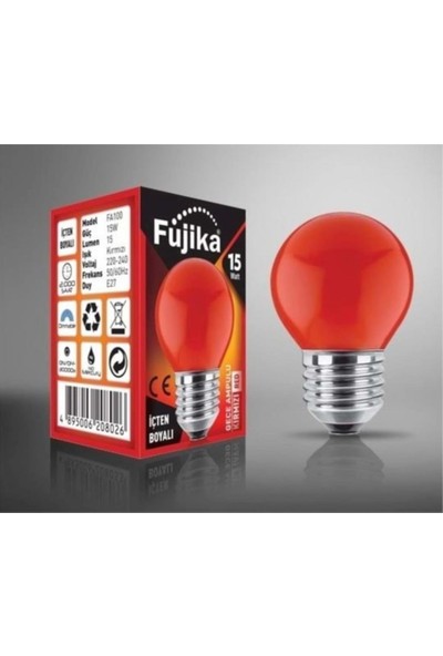Easyso Fujika 15 Watt Renkli Gece Lambası Ampulü Kırmızı Renk Easyso Fujika 15 Watt Renkli Gece Lambası Ampulü Kırmızı Renk