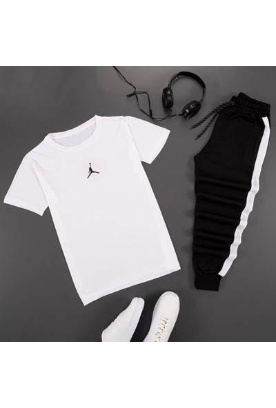 Trendypassion Beyaz Basketball Eşofman Takımı Beyaz Şerit ES813/D-3 Trendypassion Beyaz Basketball Eşofman Takımı Beyaz Şerit ES813/D-3