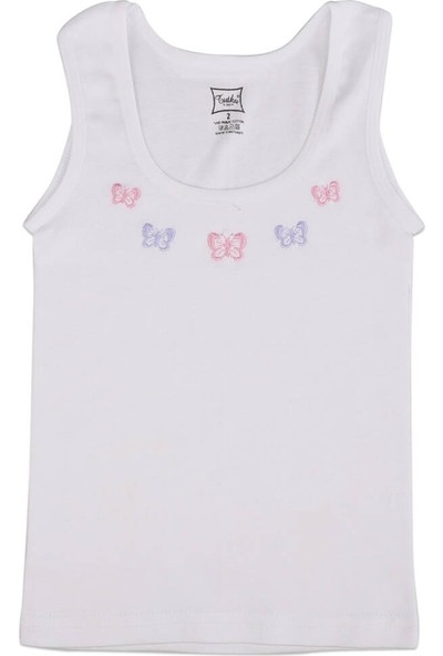 Tutku Kız Çocuk Geniş Askılı Işlemeli Atlet 166 | Beyaz Tutku Kız Çocuk Geniş Askılı Işlemeli Atlet 166 | Beyaz